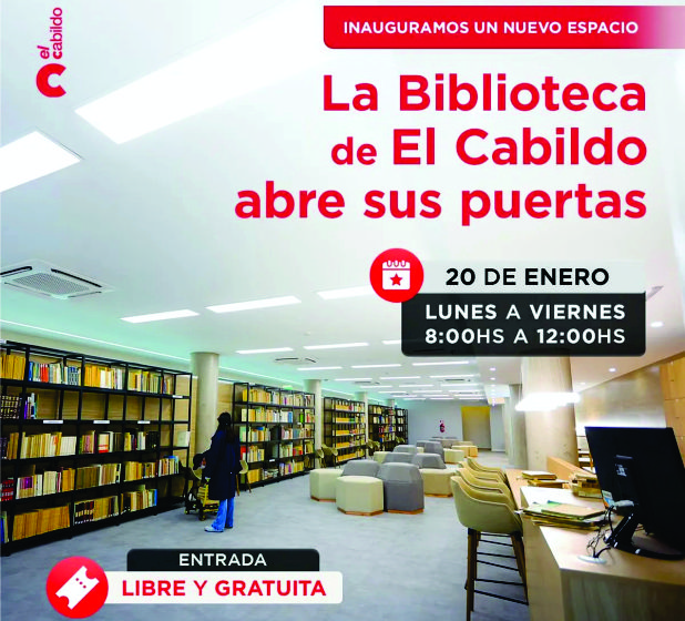 El próximo 20 de enero se abre la nueva Biblioteca en el Cabildo, un espacio cultural para toda ...